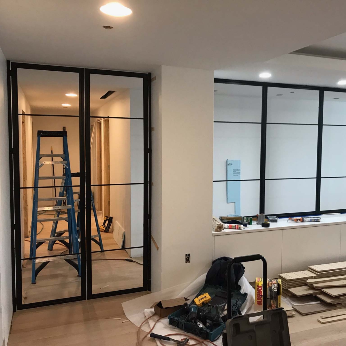 Black Steel and Glass Panels | MetalCraft